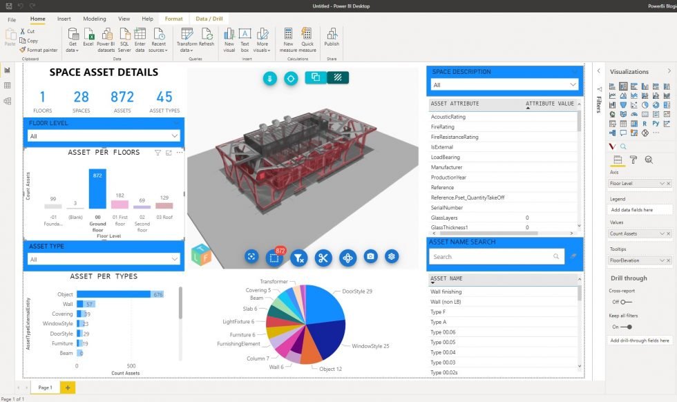 Ifc space asset details Power BI template - VCAD - CONNECTING BIM