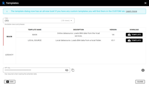 NEW VCAD FOR ACC TEMPLATE DOWNLOAD WINDOW - VCAD - CONNECTING BIM