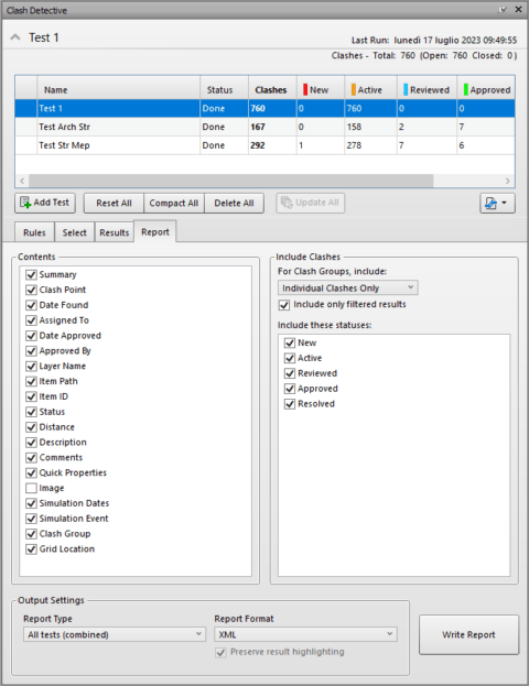 New Navisworks clash detection template - VCAD - CONNECTING BIM